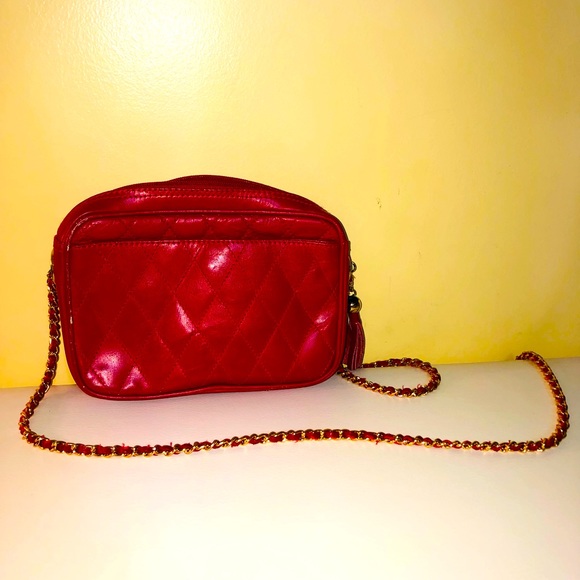 Bags | Vintage Red Quilted Purse | Poshmark